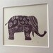 Linocut Elephant Print - Etsy
