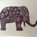 Linocut Elephant Print - Etsy