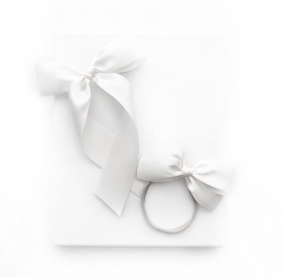 Luxe Satin Bow // Bright White - Etsy