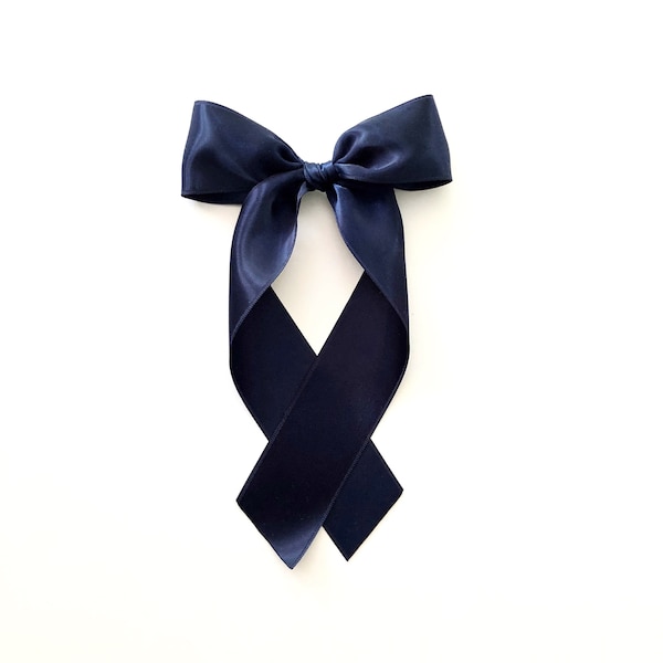 Navy Blue Hair Bow - Etsy