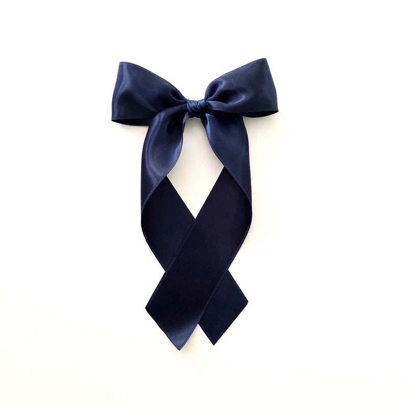 Navy Blue Hair Bow - Etsy