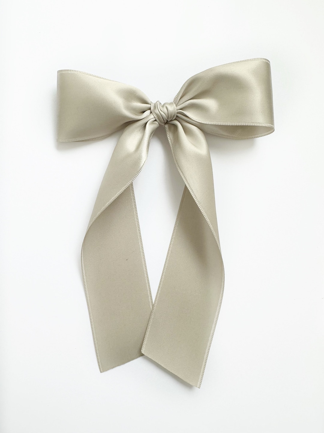Luxe Satin Bow // Platinum - Etsy
