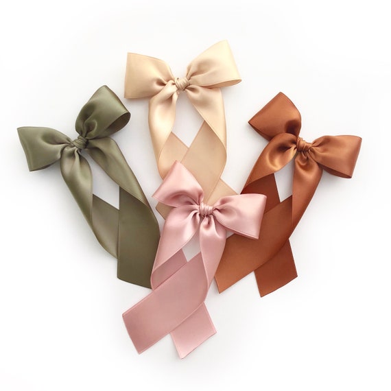 Luxe Satin Bow Set // Autumn Mist | Etsy