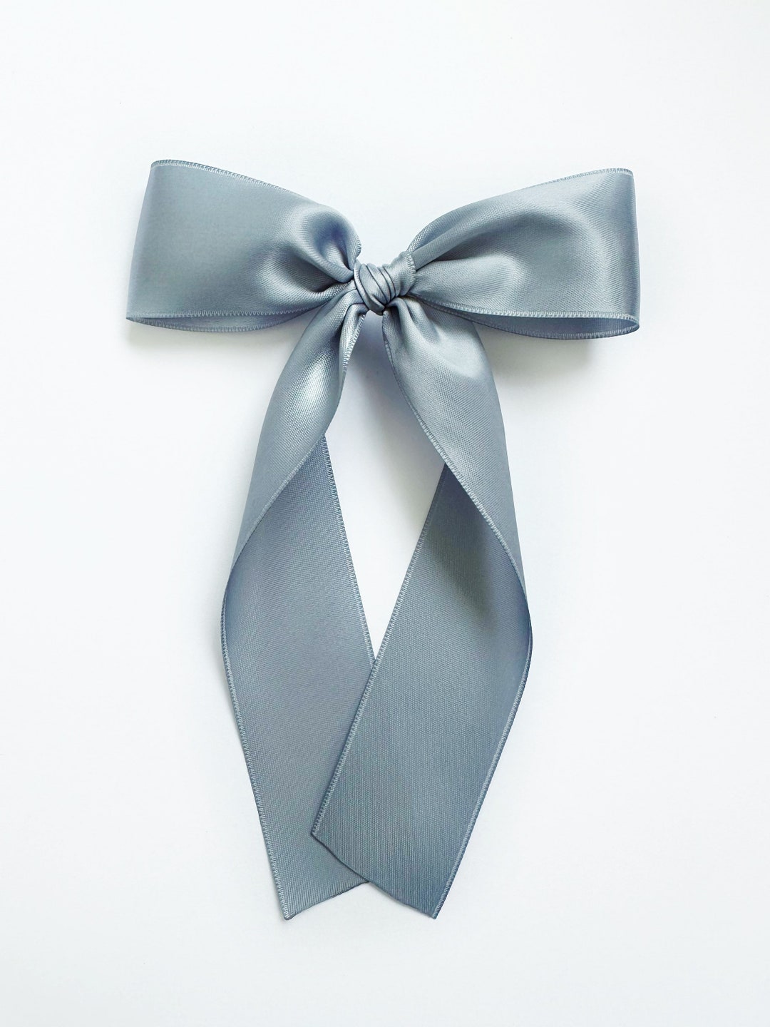 Luxe Satin Bow // Dusty Blue - Etsy