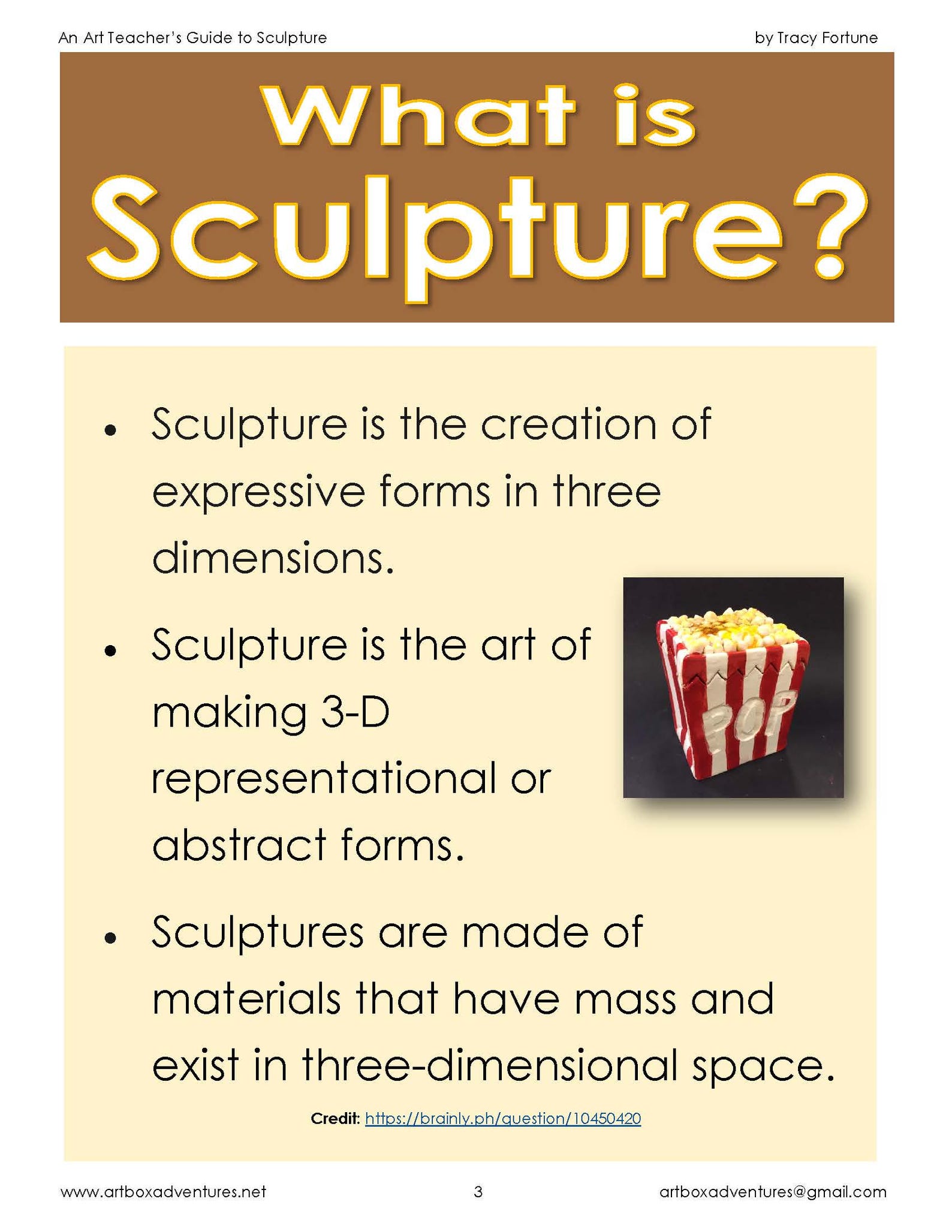 The Art Teacher's Guide to Sculpture - an Overview of Sculptural Terms ...