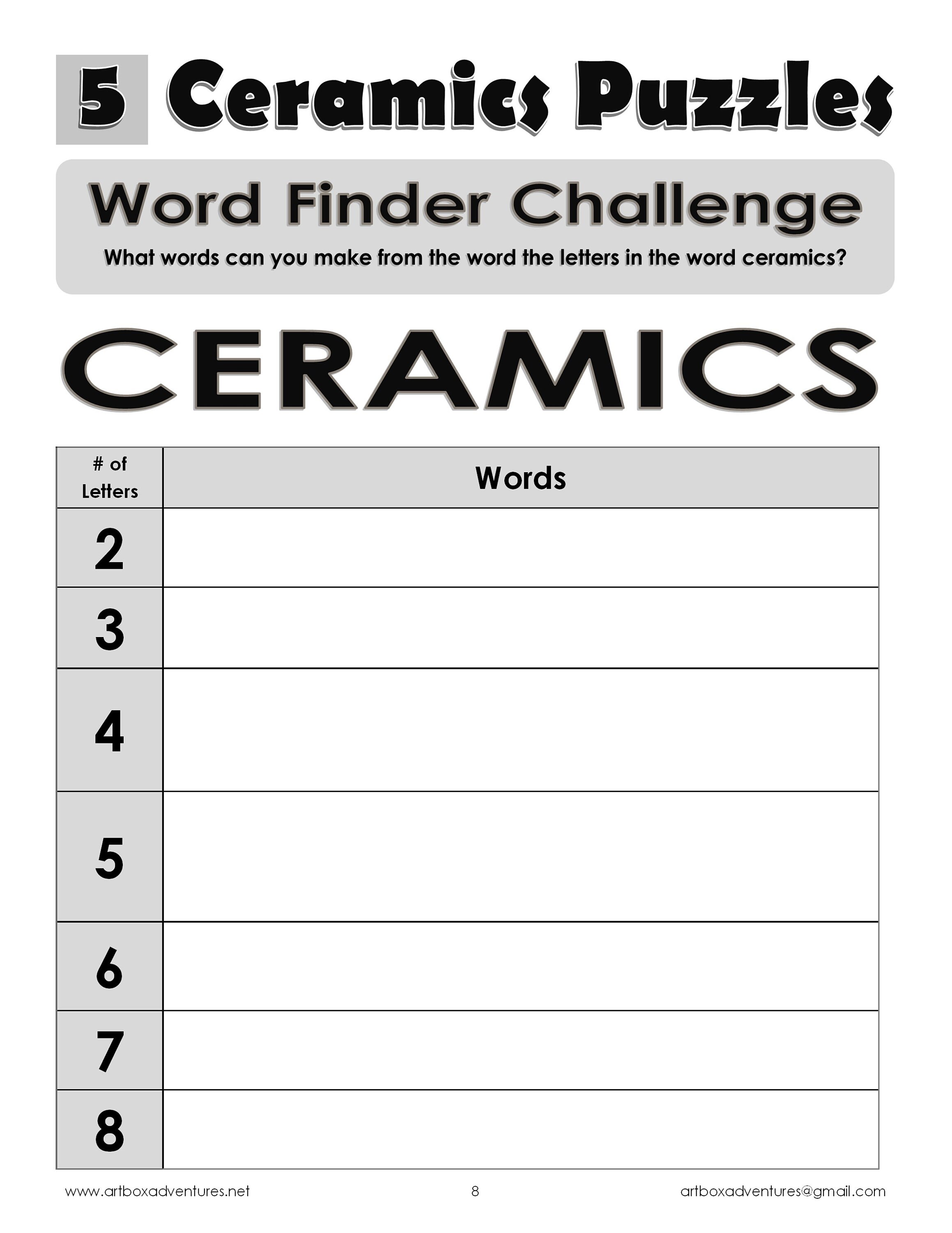 Clay Puzzles With Answer Key - Etsy