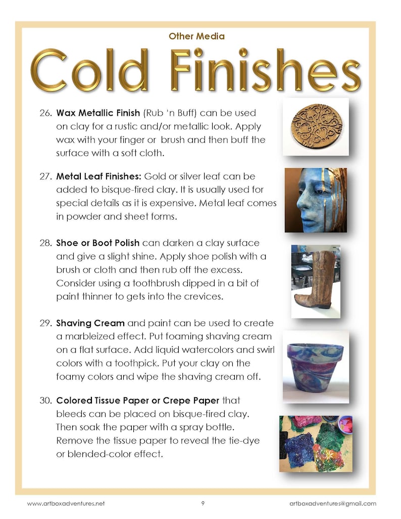 Cold Finishes for Ceramics- Over 30 Different Methods to Decorate and ...