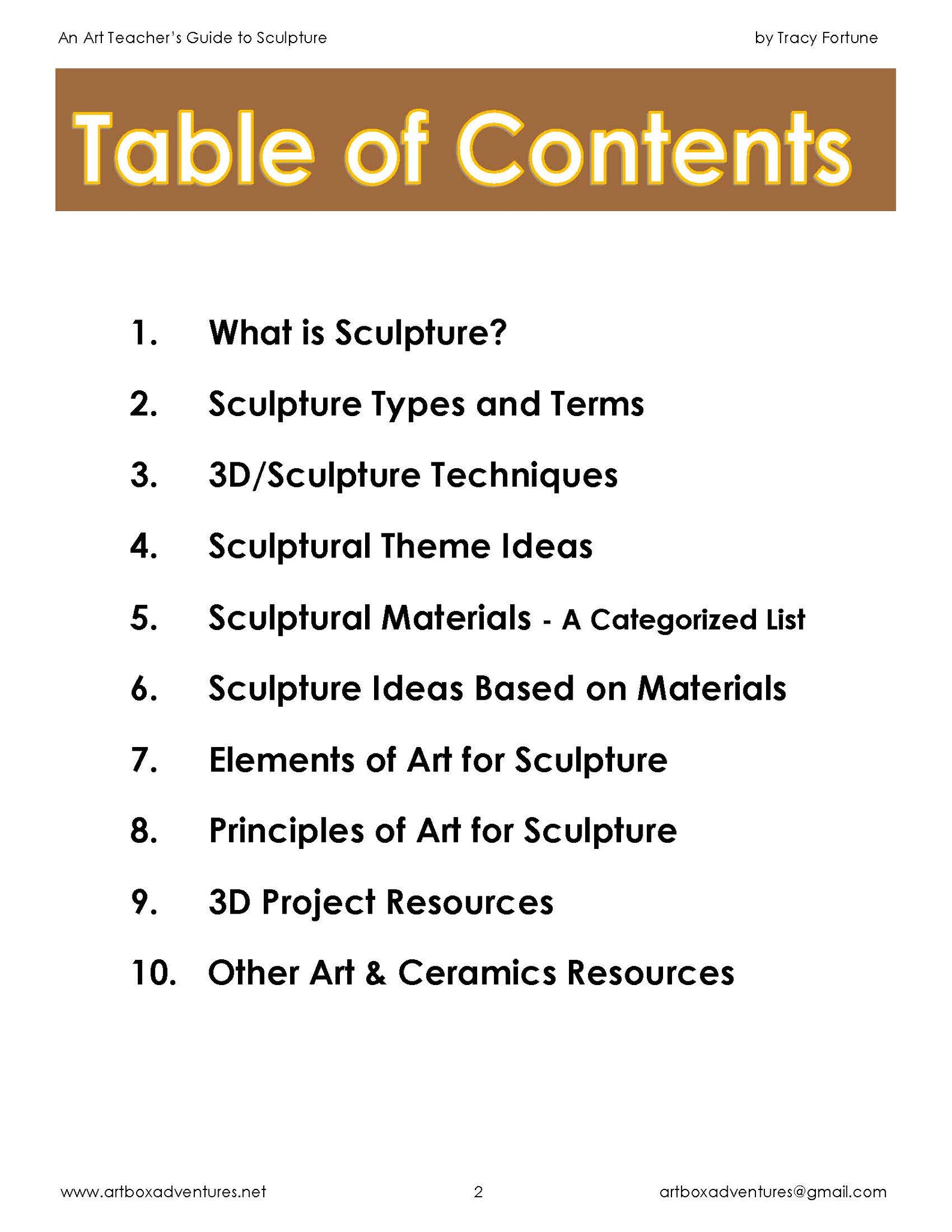 The Art Teacher's Guide to Sculpture - an Overview of Sculptural Terms ...