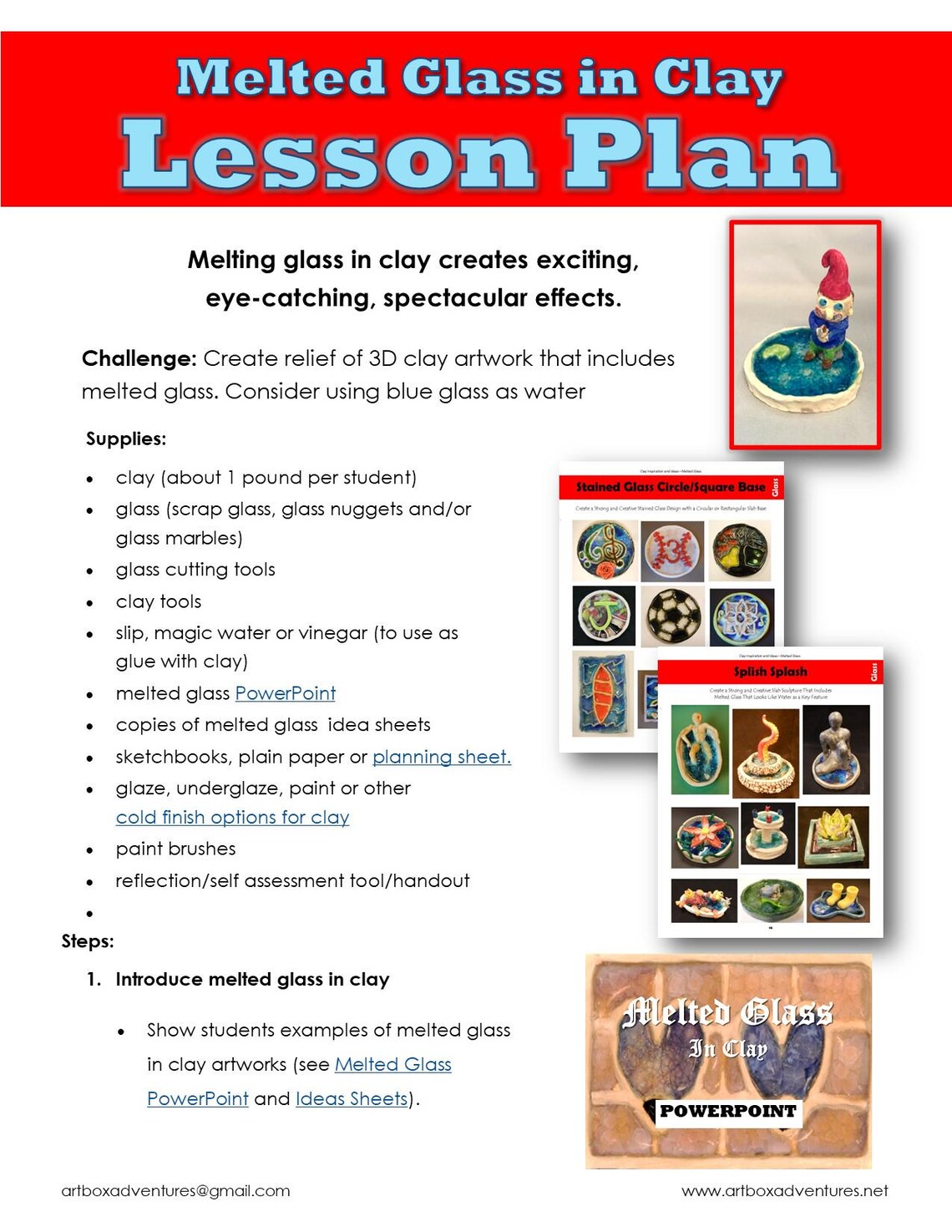 Melted Glass in Clay LESSON PLAN Resource - Etsy