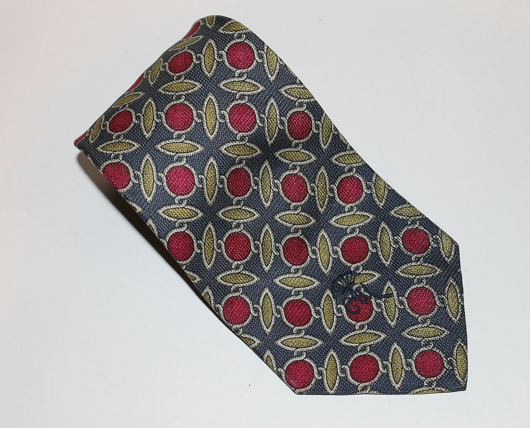 Blue Countess Mara Necktie With Lime and Pink Lattice Pattern - Etsy