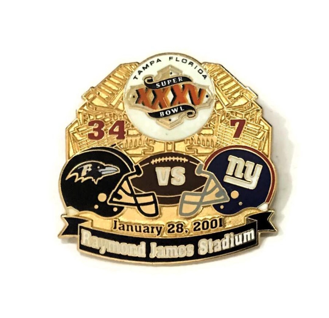Vintage RAVENS GIANTS Super Bowl Pin ~new~ Rare Official NFL Football ...