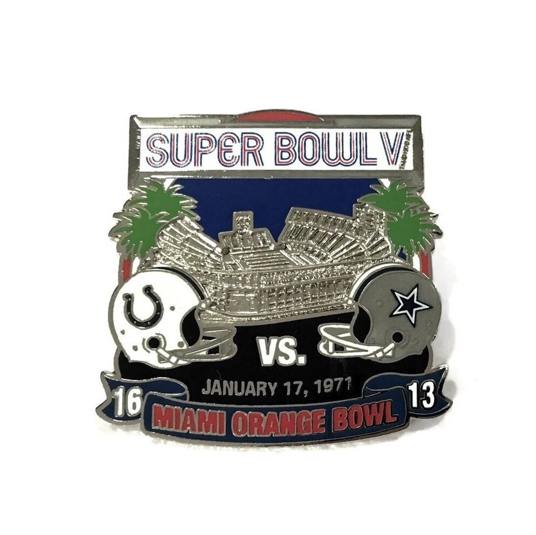 Vintage COLTS COWBOYS Super Bowl Pin ~ New ~ Rare Official NFL Football ...