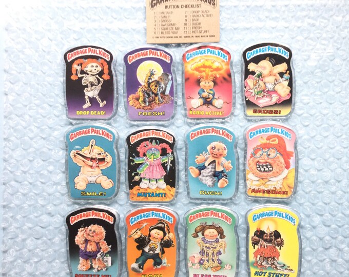 Complete Set of 12 GPK Garbage Pail Kids Pins Collector Pins - Etsy