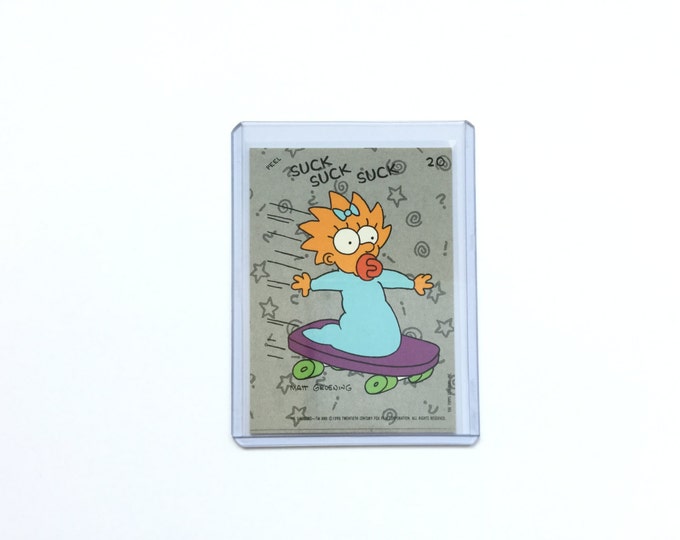 1990 the Simpsons Sticker Trading Card! Skater Maggie! New! Rare ...