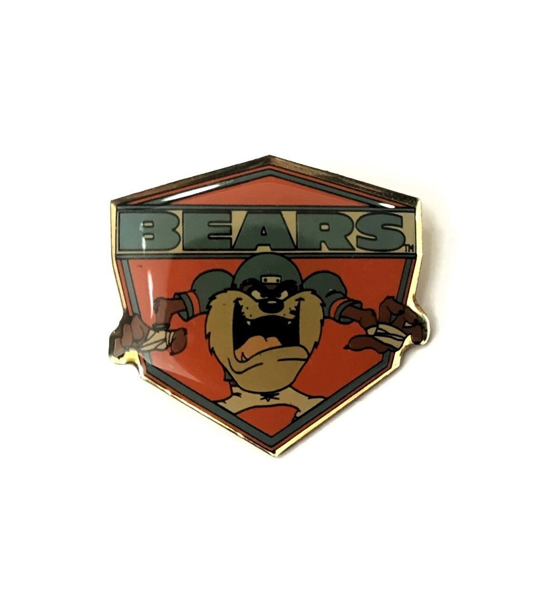 Vintage BEARS Taz Pin backs New Nos Official NFL Football Collector Pin ...