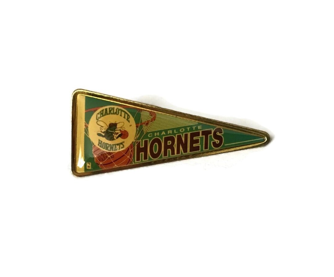 Vintage HORNETS Pin ~ New ~ NBA Basketball Pennant Collector Pin ...