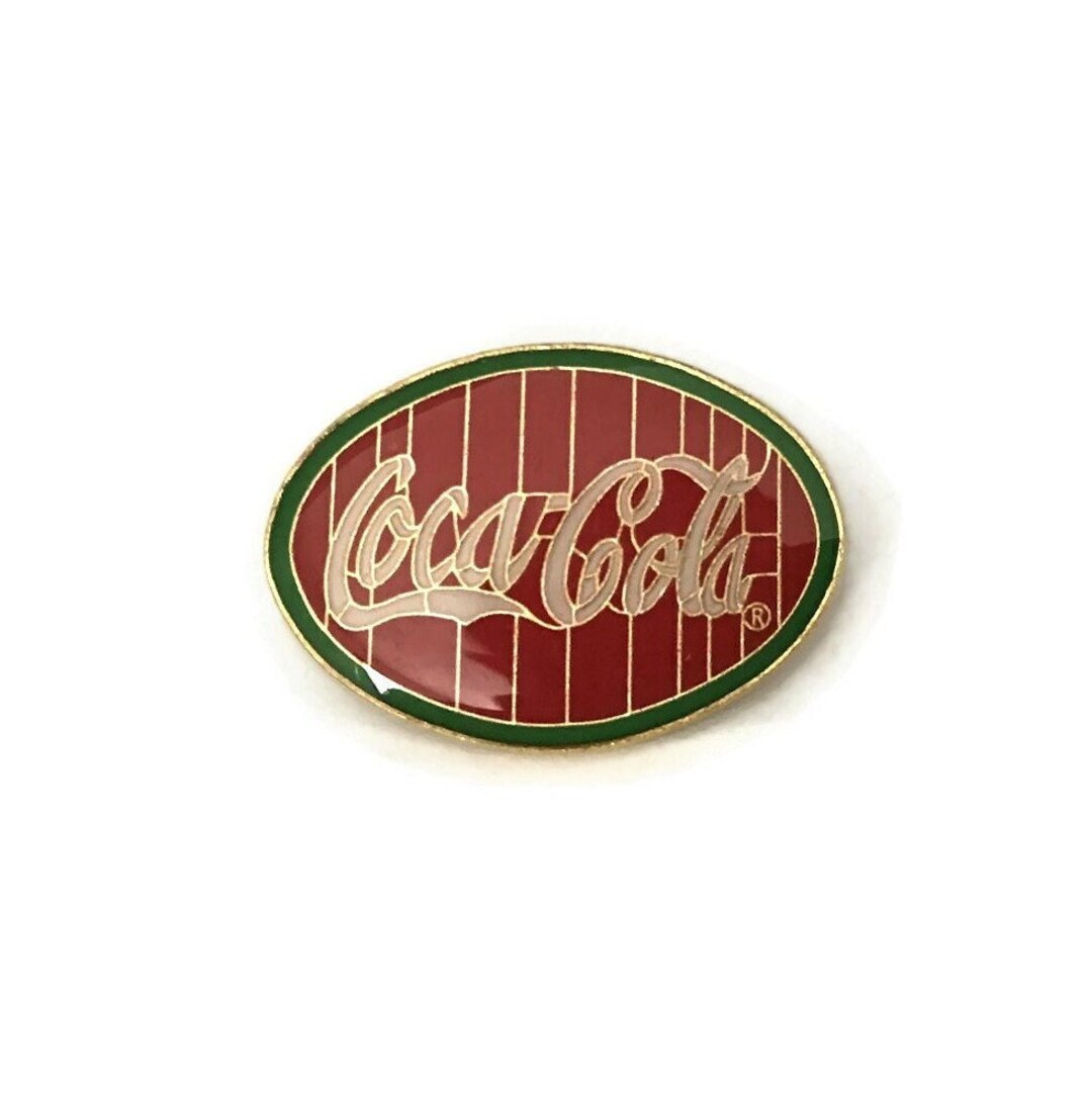 Vintage 1986 COCA COLA Pin Backs Coca Cola Collector Badge 1 Inch Brass Glossy Hard Enamel Rare ...