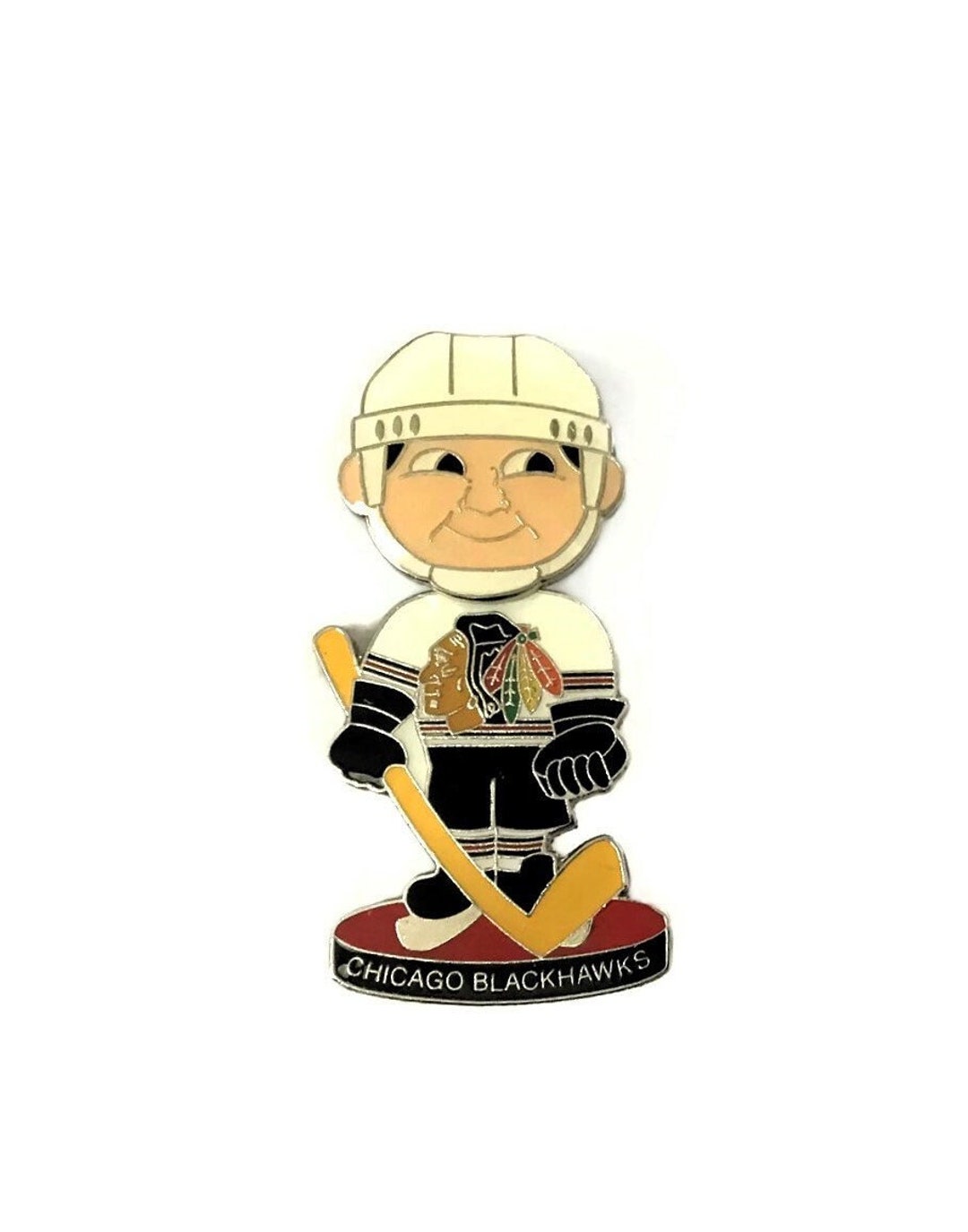 1997 Vintage BLACKHAWKS Bobblehead Pin +backs ~new Nos~ Official NHL ...
