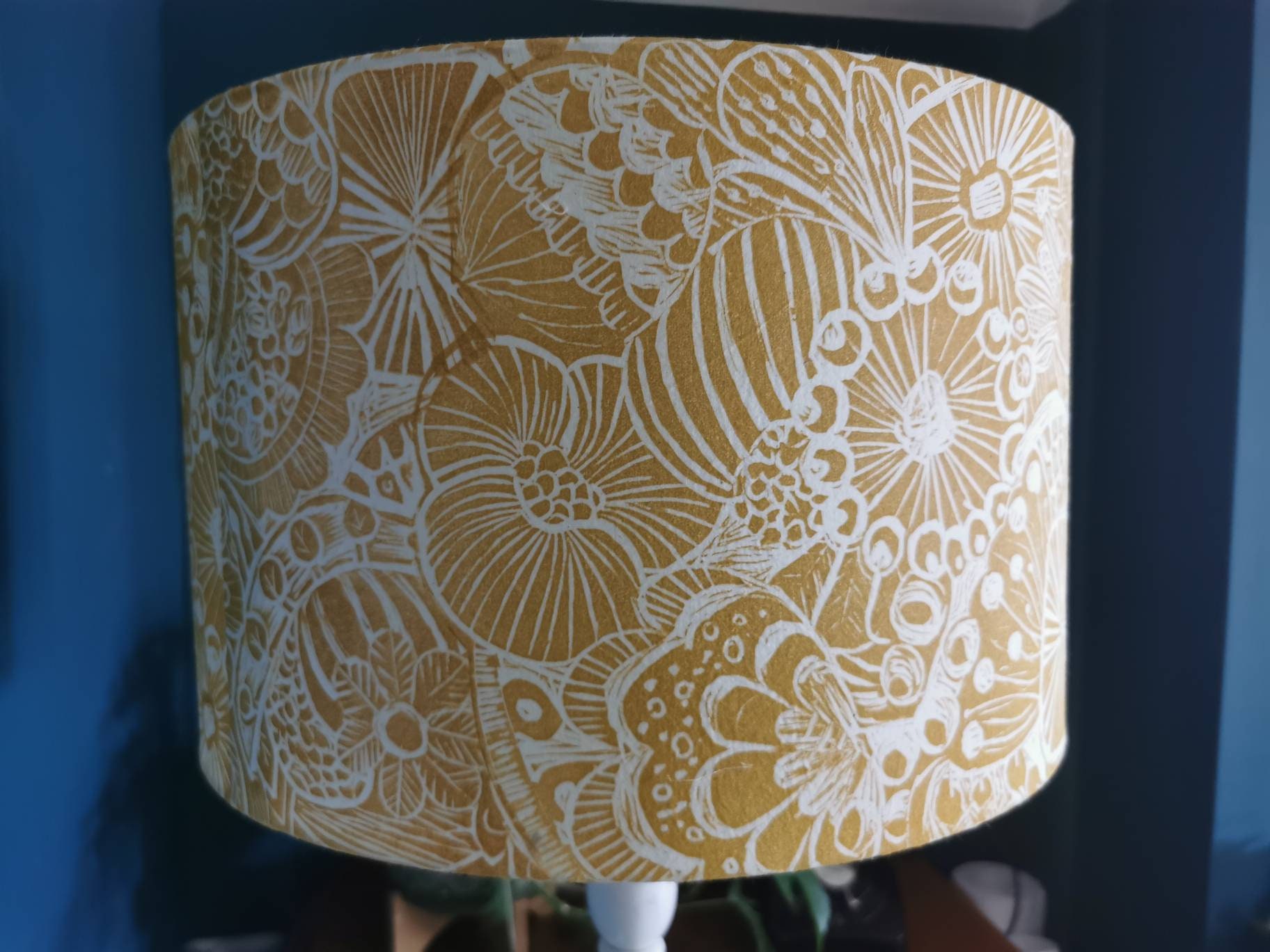 Striking Seed Pod Hand Printed Lampshade by Rachel Quilty. Large ...