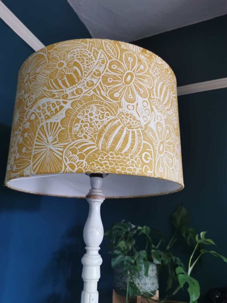 Striking Seed Pod Hand Printed Lampshade by Rachel Quilty. Large ...