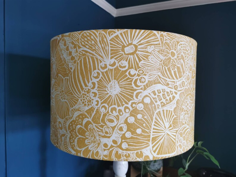 Striking Seed Pod Hand Printed Lampshade by Rachel Quilty. Large ...
