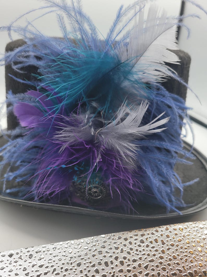 Steampunk Top Hat Feather Hat. Costume Gift for Him or Her. Unique ...
