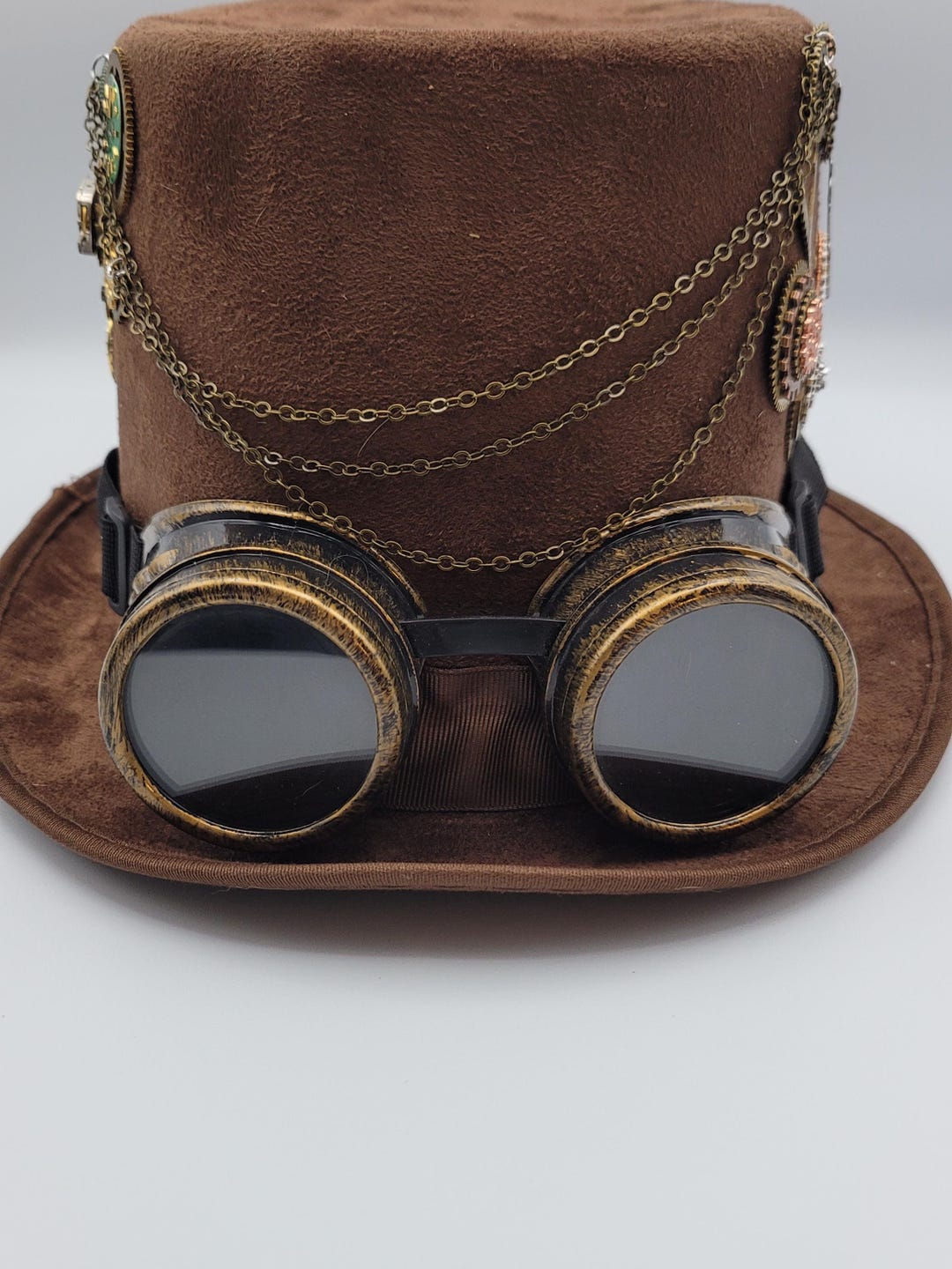 Brown Swayed Steampunk Top Hat. Unique Handmade His and Hers Top Hat ...