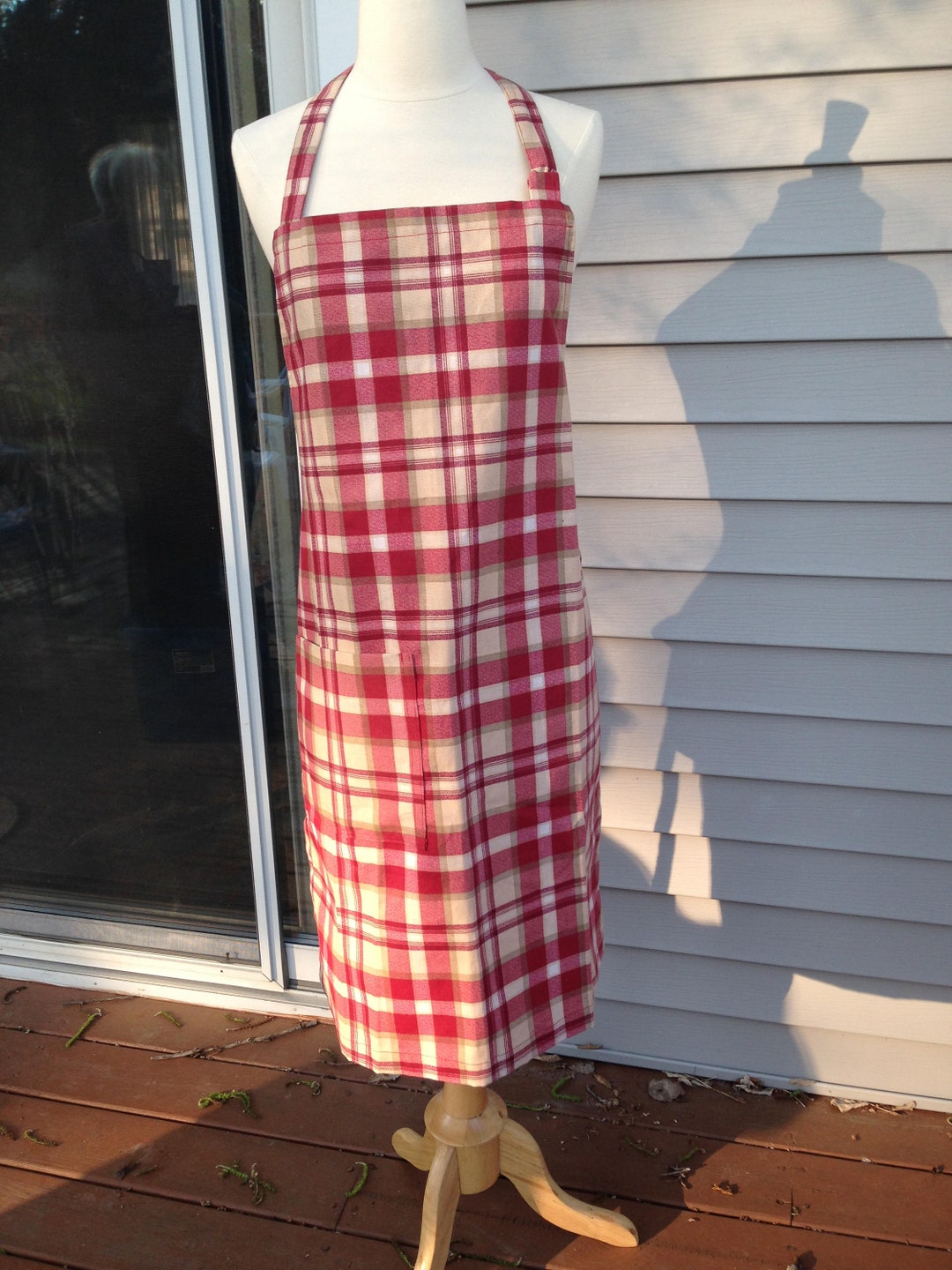 Red and Tan Apron, BBQ Apron - Etsy