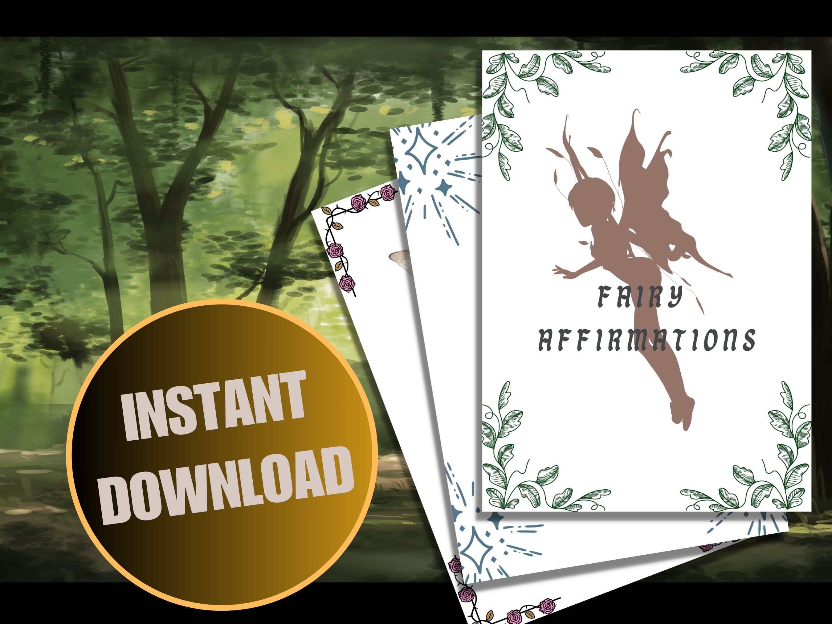 Beautiful Black Fairy Printable Affirmation Cards- Set of 14 | African ...