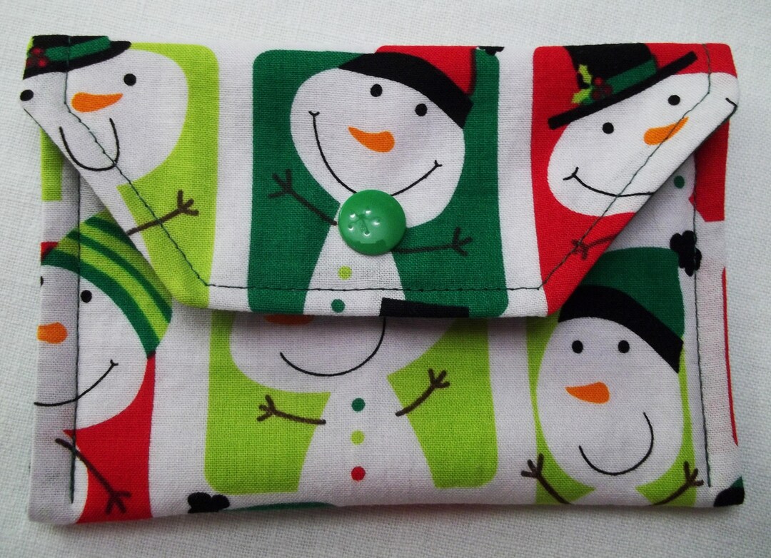 Snowman Fabric Wallet, Christmas Gift Card Holder - Etsy