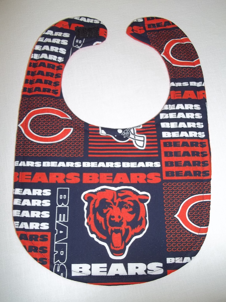 Chicago Bears Baby Bib, Reversible Baby Bib - Etsy