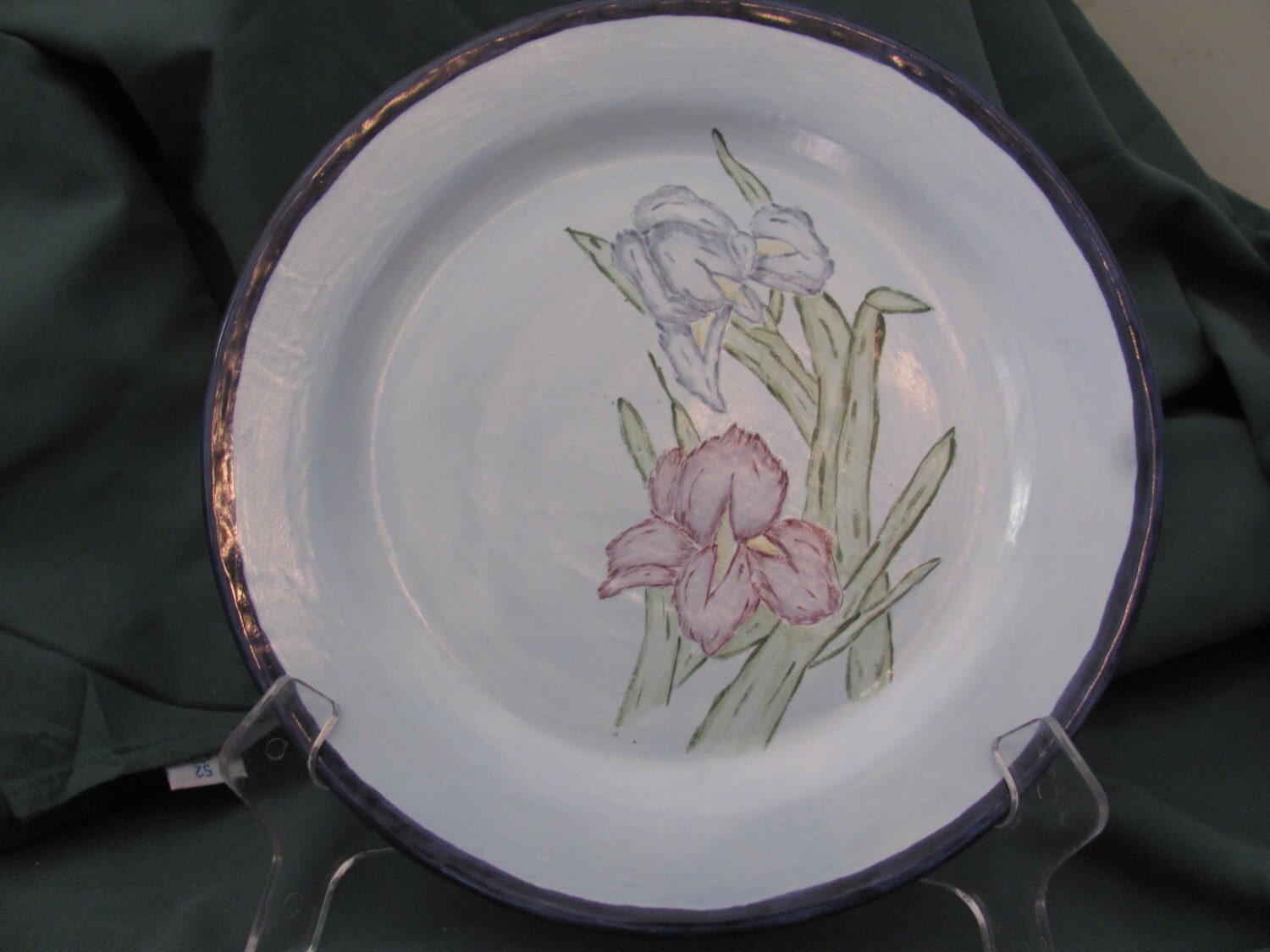 Botanical Series Handpainted Iris Dinner Plate Set of 4 | Etsy