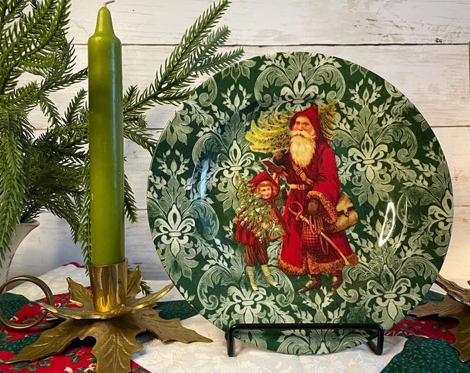 Victorian Style Santa Claus Decorative Plate- Cypress Home - Etsy