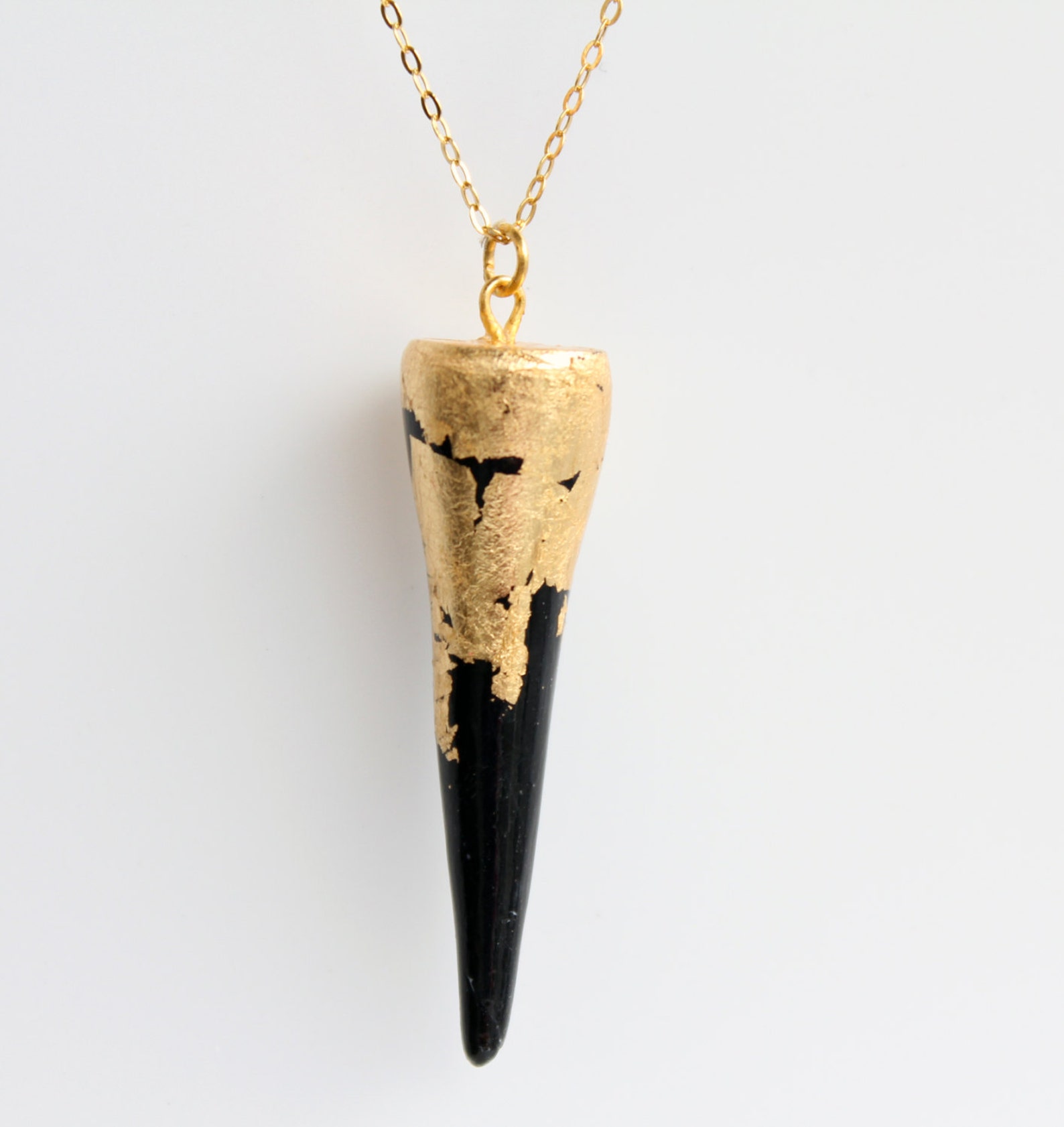 Spike Pendant Spike Charm Spike Necklace Gold Necklace Gold - Etsy