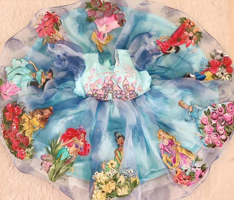 Disney Princesses Floral Dress - Etsy