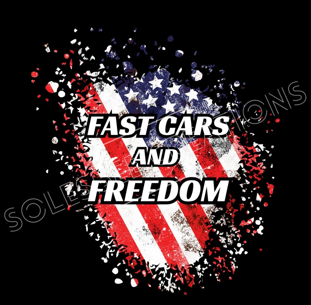 Fast Cars and Freedom Track Racing Design Digital Png for Sublimation ...
