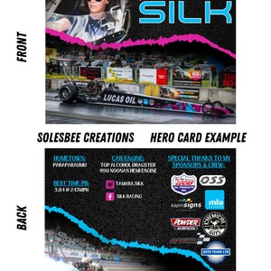 Custom Racing Hero Cards / 2 Sided Design for 5x7 Cards / Digital ...
