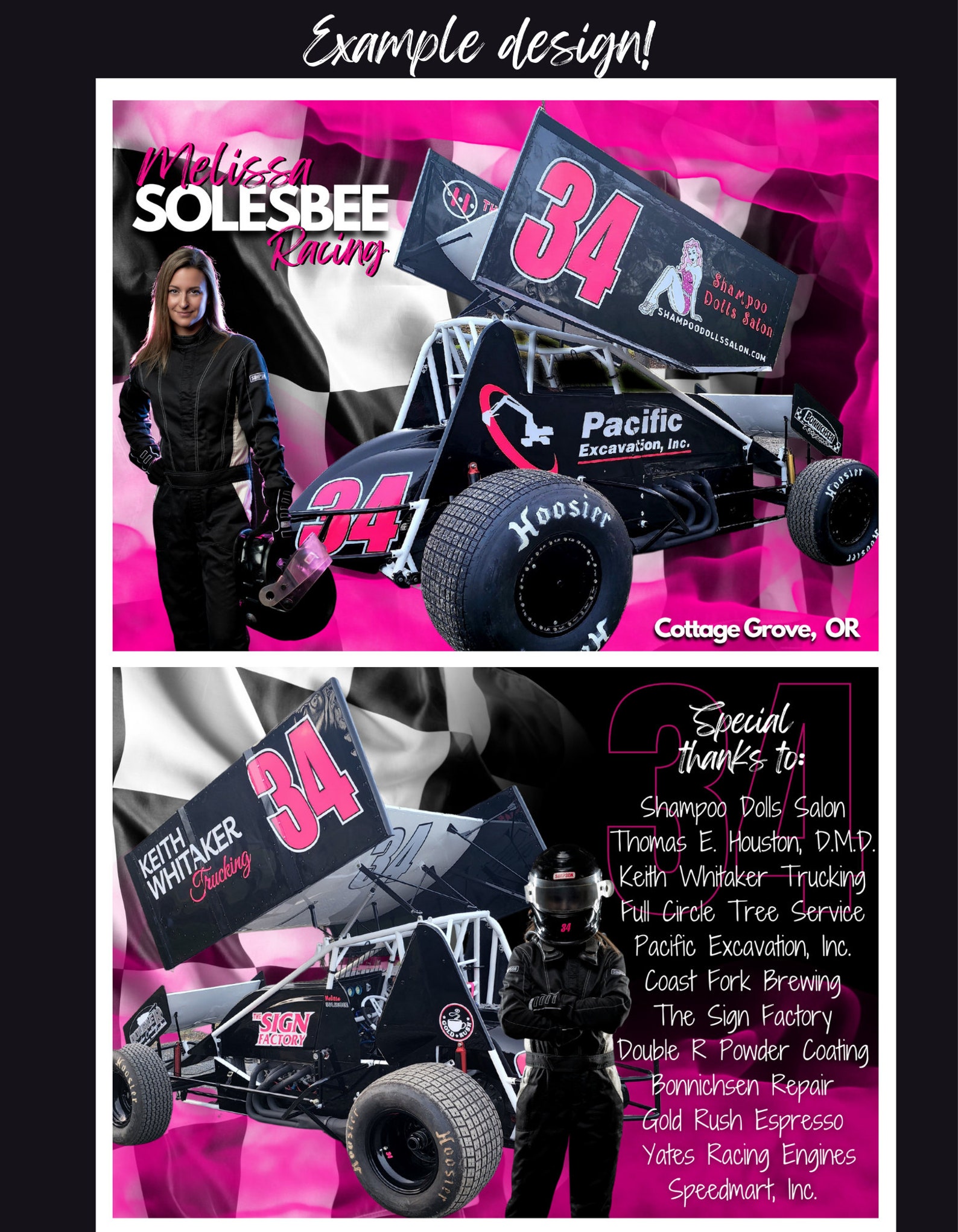 Custom Racing Hero Cards / 2 Sided Design for 5x7 Cards / - Etsy
