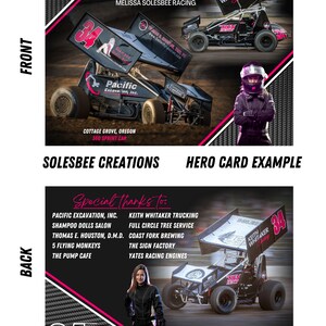 Custom Racing Hero Cards / 2 Sided Design for 5x7 Cards / Digital ...