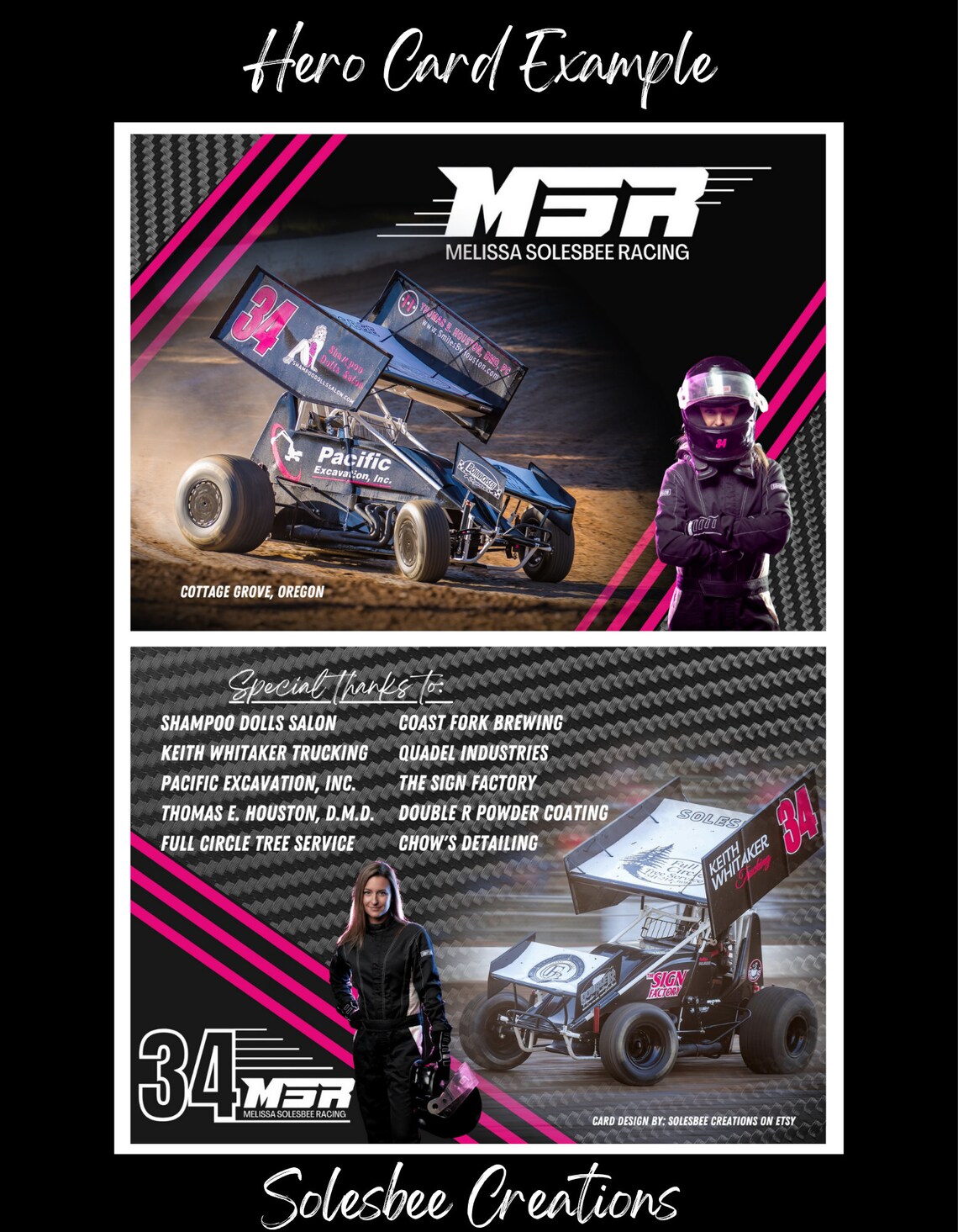 Custom Racing Hero Cards / 2 Sided Design for 5x7 Cards / - Etsy