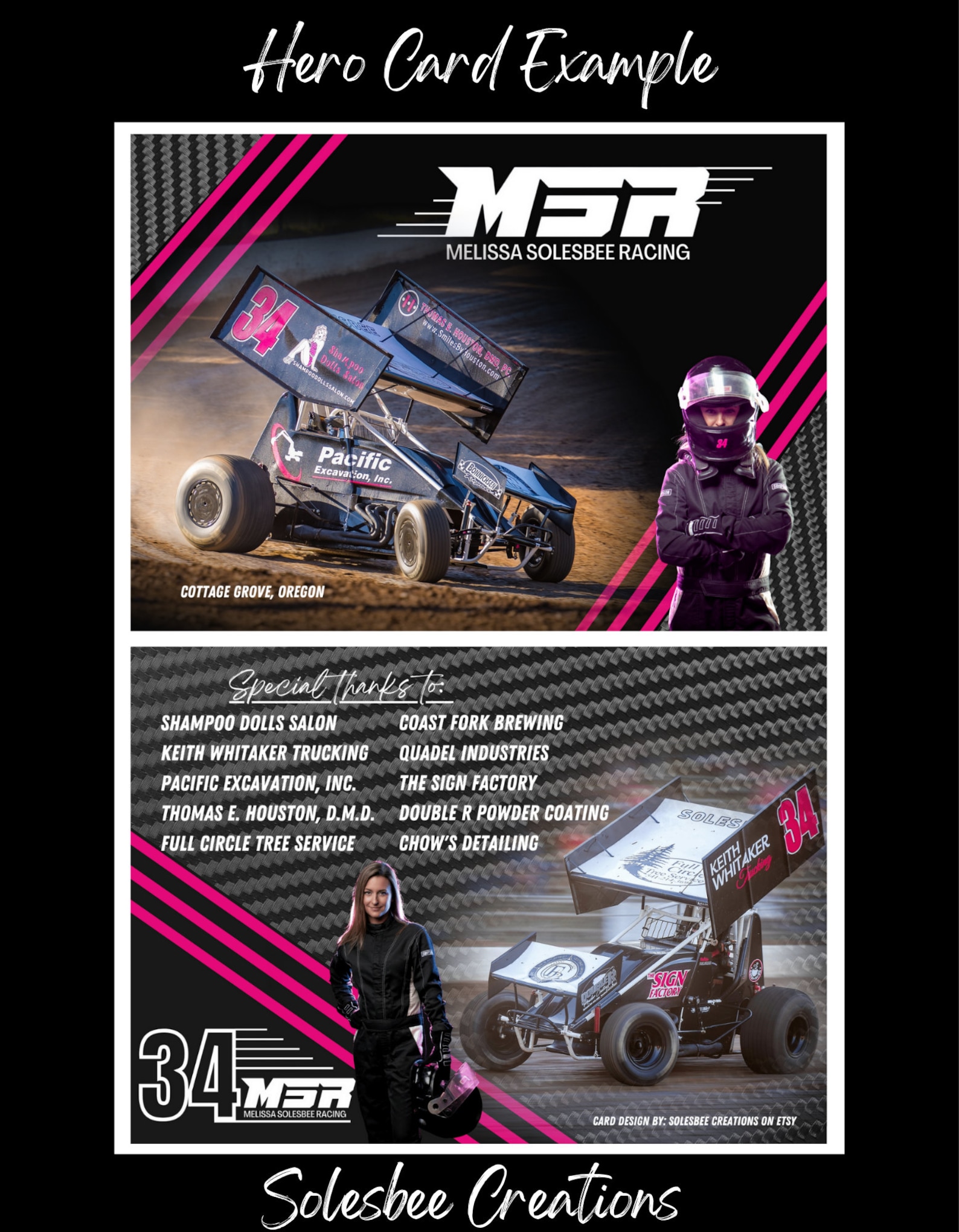 Custom Racing Hero Cards / 2 Sided Design for 5x7 Cards / - Etsy