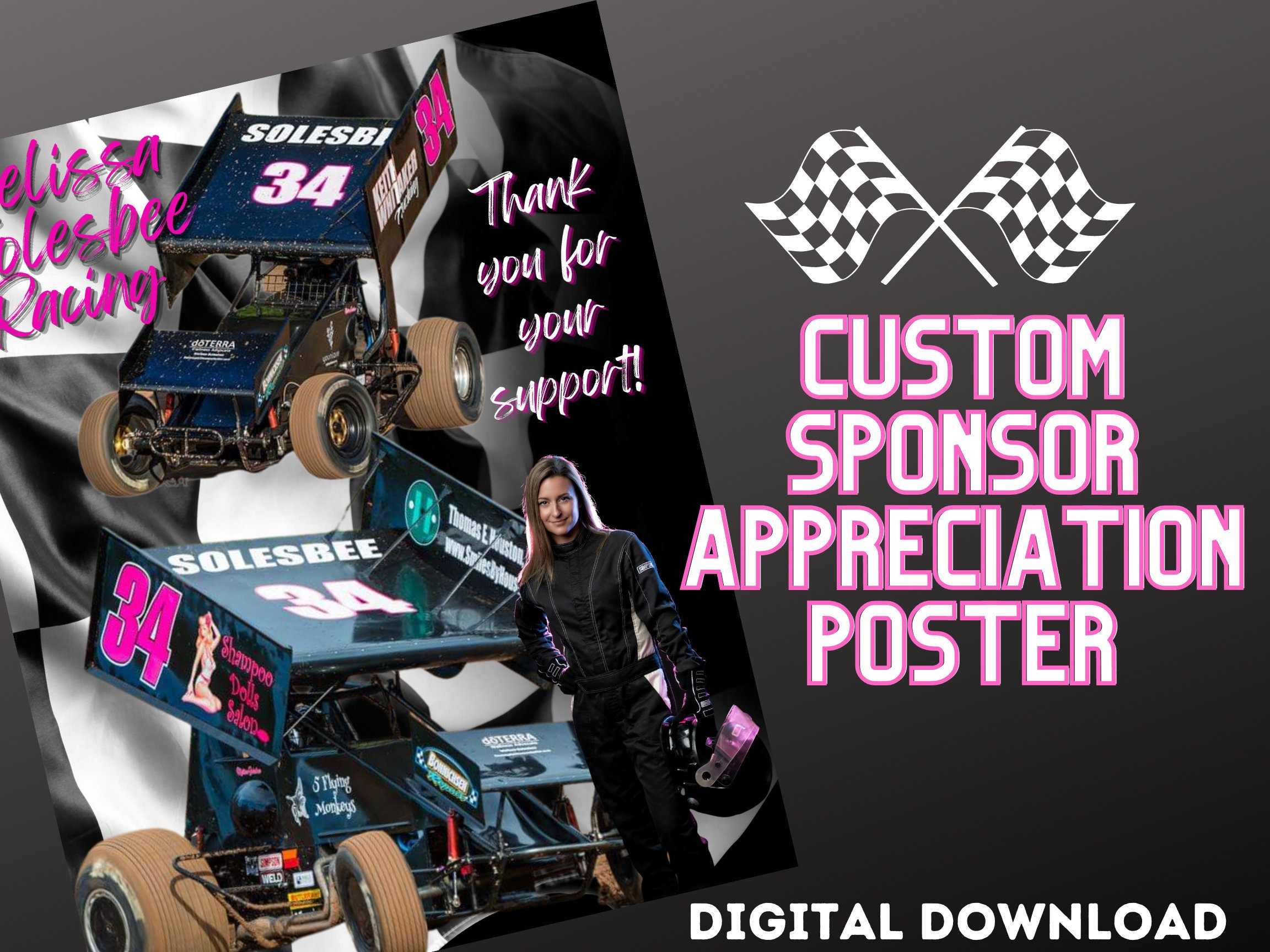 Custom Racing Sponsor Appreciation Poster Design Digital Download for ...