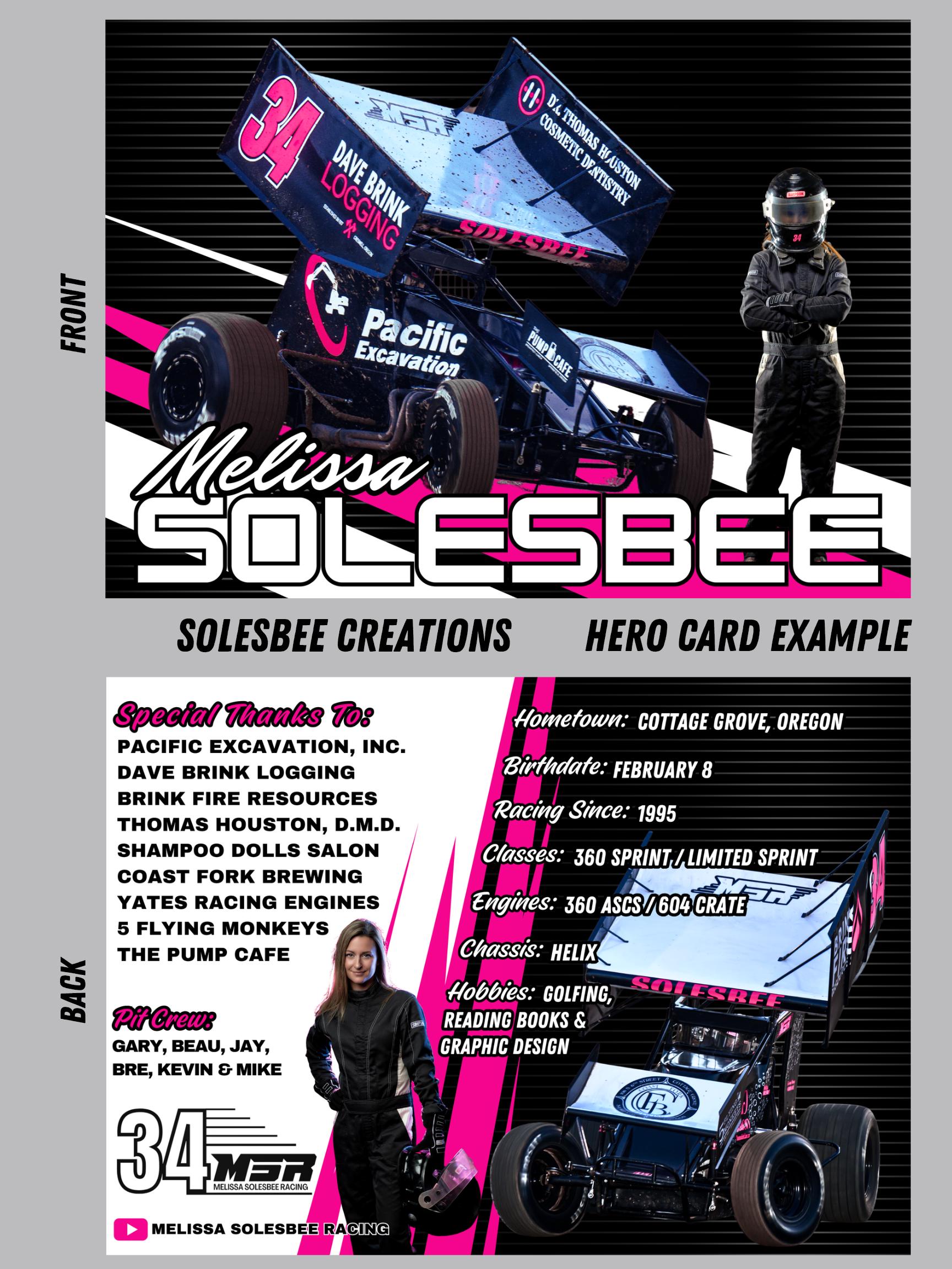 Custom Racing Hero Cards / 2 Sided Design for 5x7 Cards / Digital ...