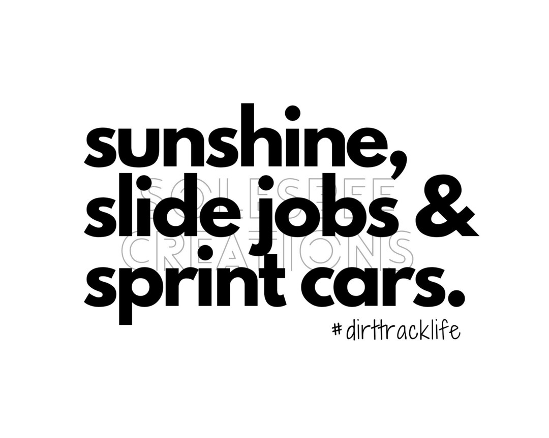 Sunshine Slide Jobs & Sprint Cars Dirt Track Racing Design - Etsy