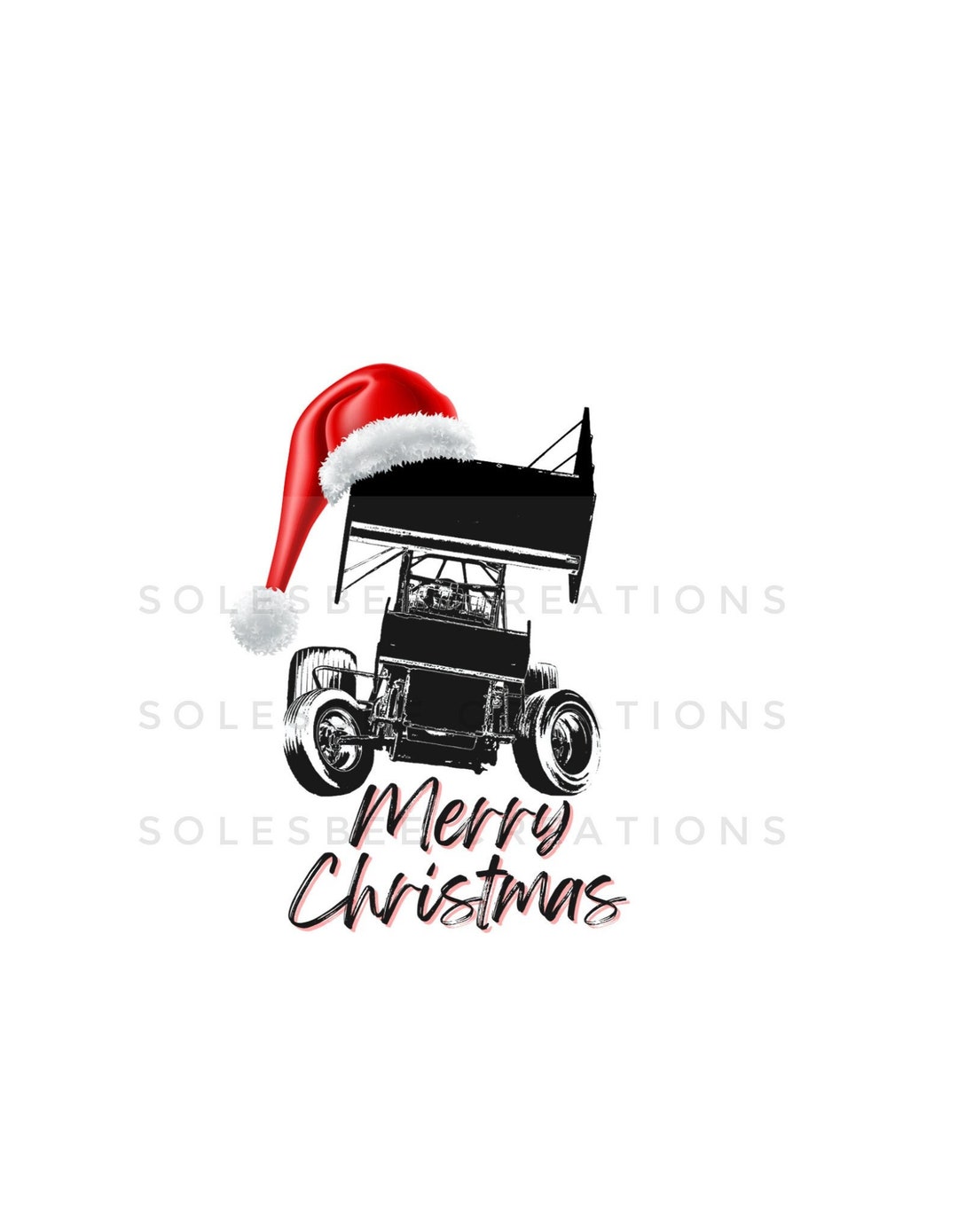 Merry Christmas Sprint Car Dirt Track Racing Design Digital Png for ...
