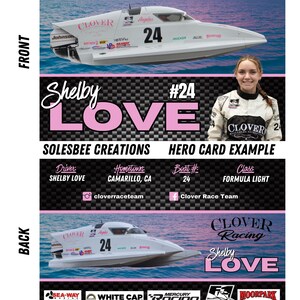 Custom Racing Hero Cards / 2 Sided Design for 5x7 Cards / Digital ...