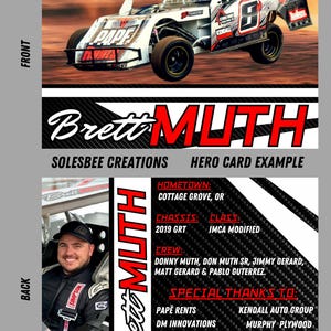 Custom Racing Hero Cards / 2 Sided Design for 5x7 Cards / Digital ...