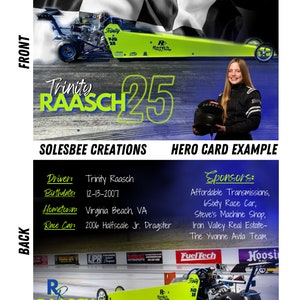 Custom Racing Hero Cards / 2 Sided Design for 5x7 Cards / Digital ...