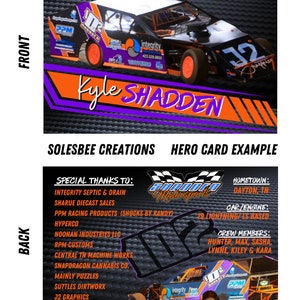 Custom Racing Hero Cards / 2 Sided Design for 5x7 Cards / Digital ...