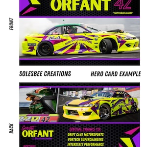 Custom Racing Hero Cards / 2 Sided Design for 5x7 Cards / Digital ...